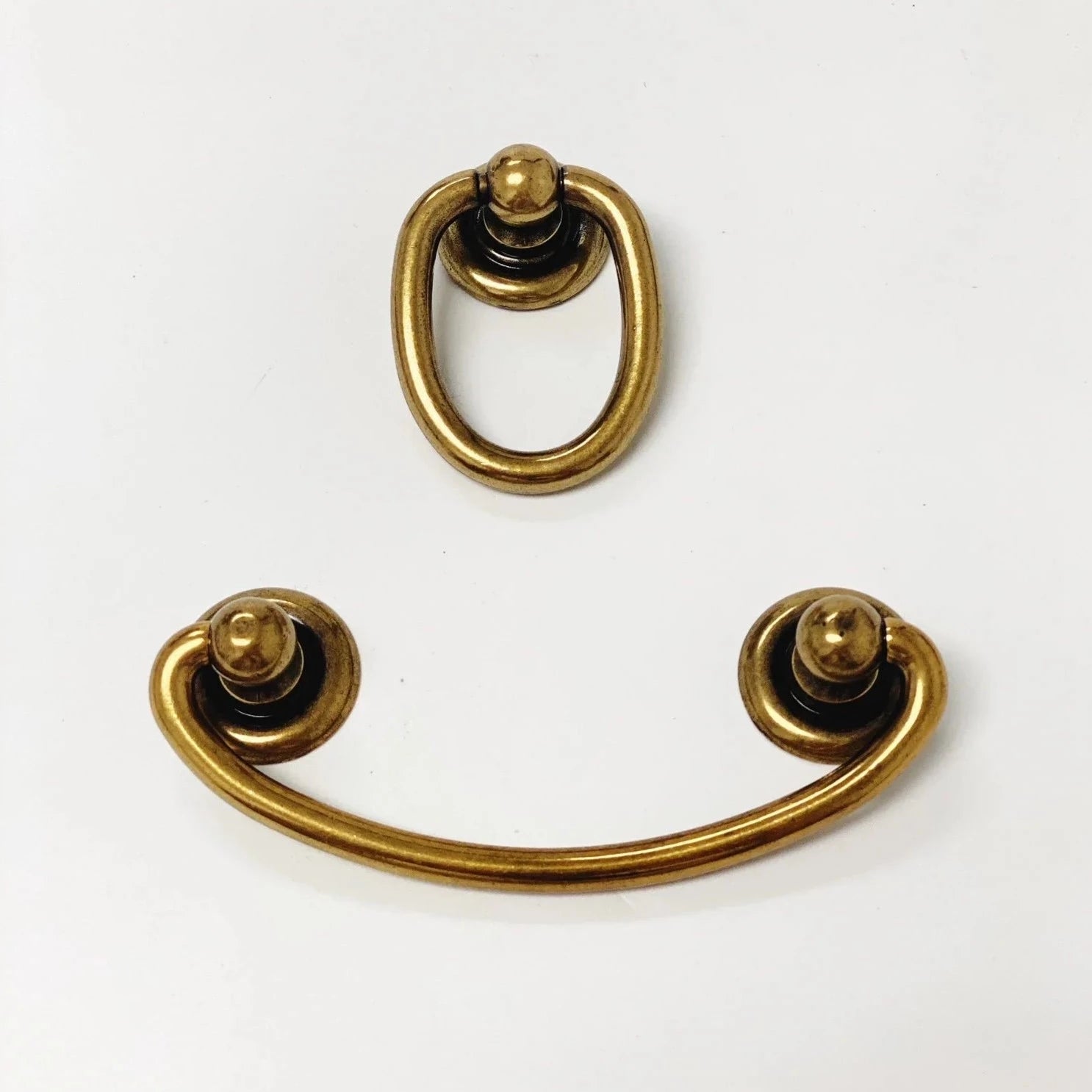 Brass Ring Pulls "Oval" Hardware Cabinet Pull Drawer Pull