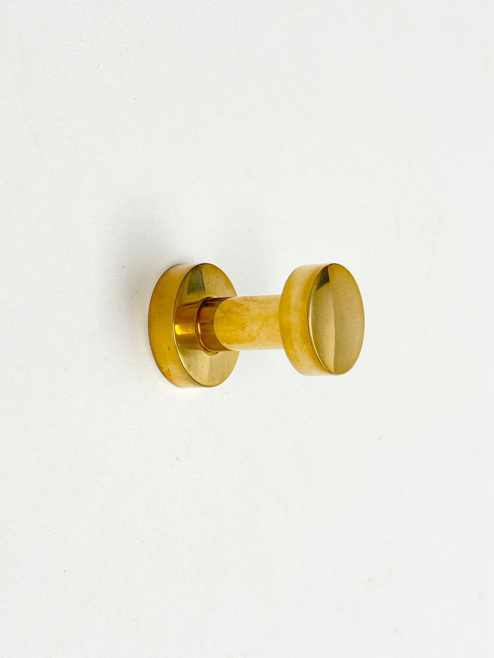 Polished Unlacquered Brass Post Hook | Solid Brass Living Finish Hardware