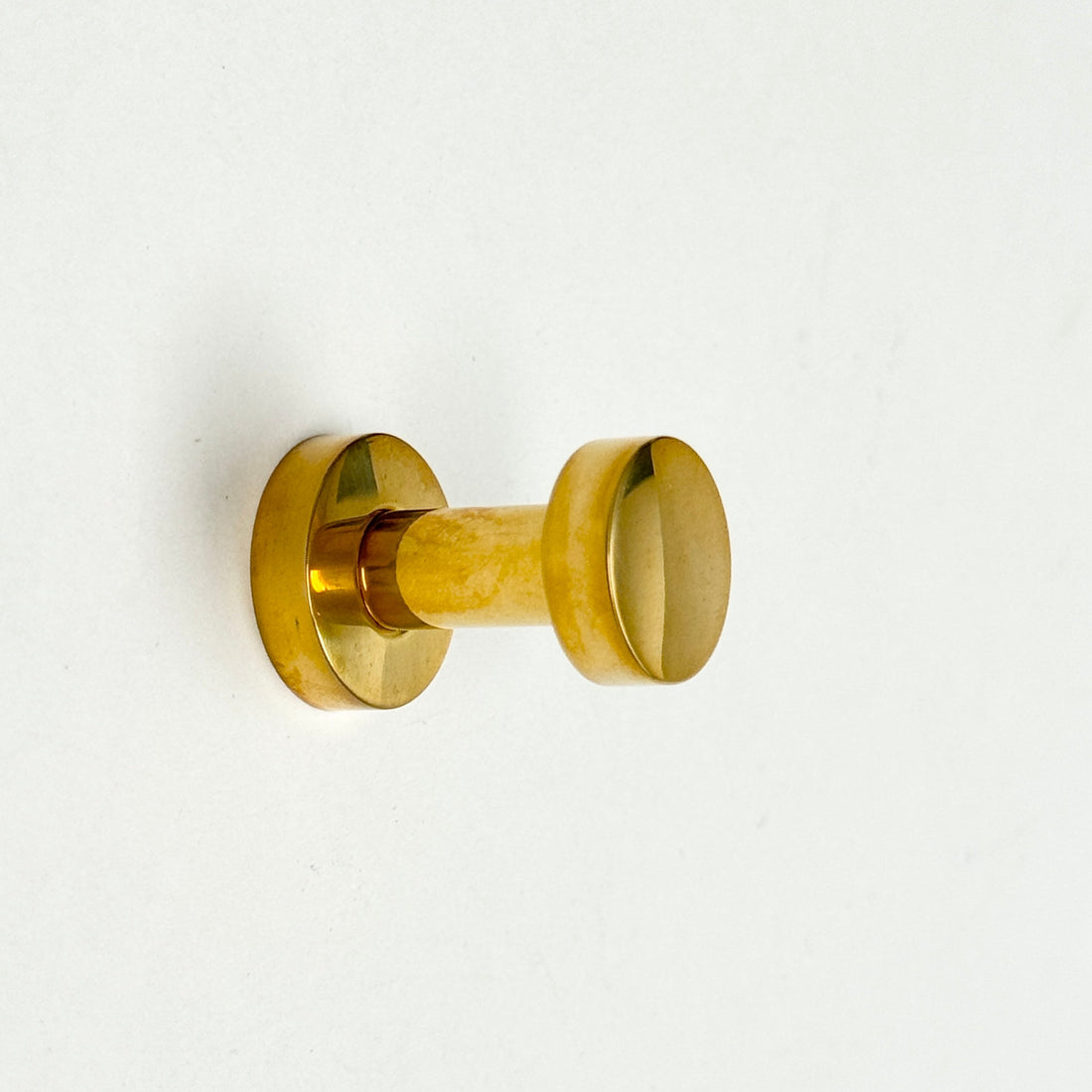 Polished Unlacquered Brass Post Hook | Solid Brass Living Finish Hardware