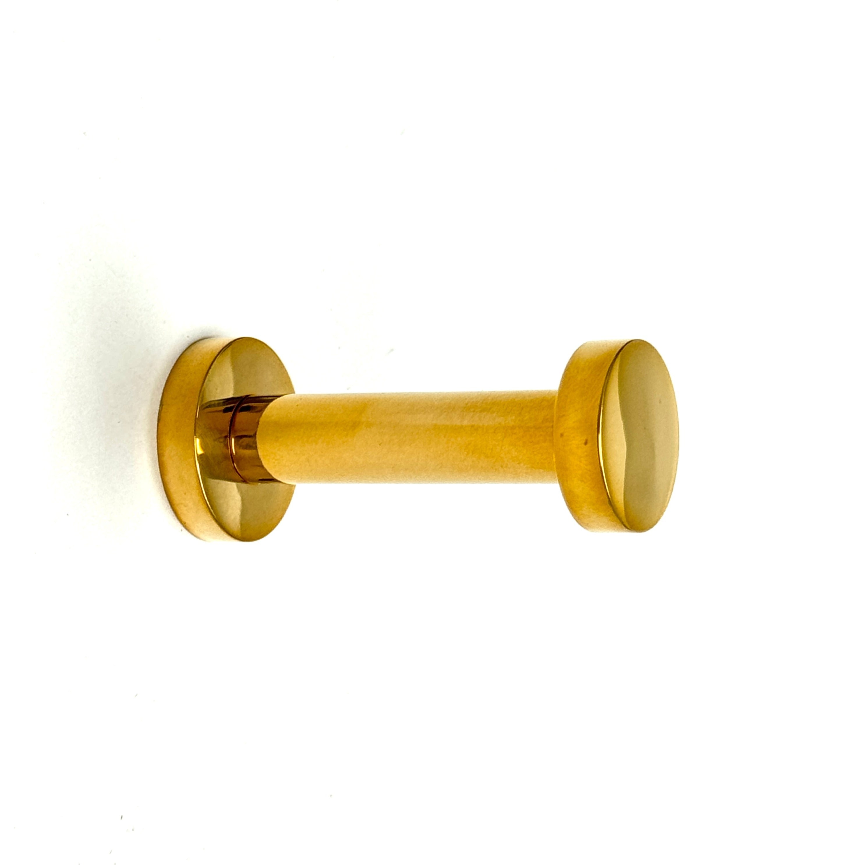 Polished Unlacquered Brass Post Hook | Solid Brass Living Finish Hardware