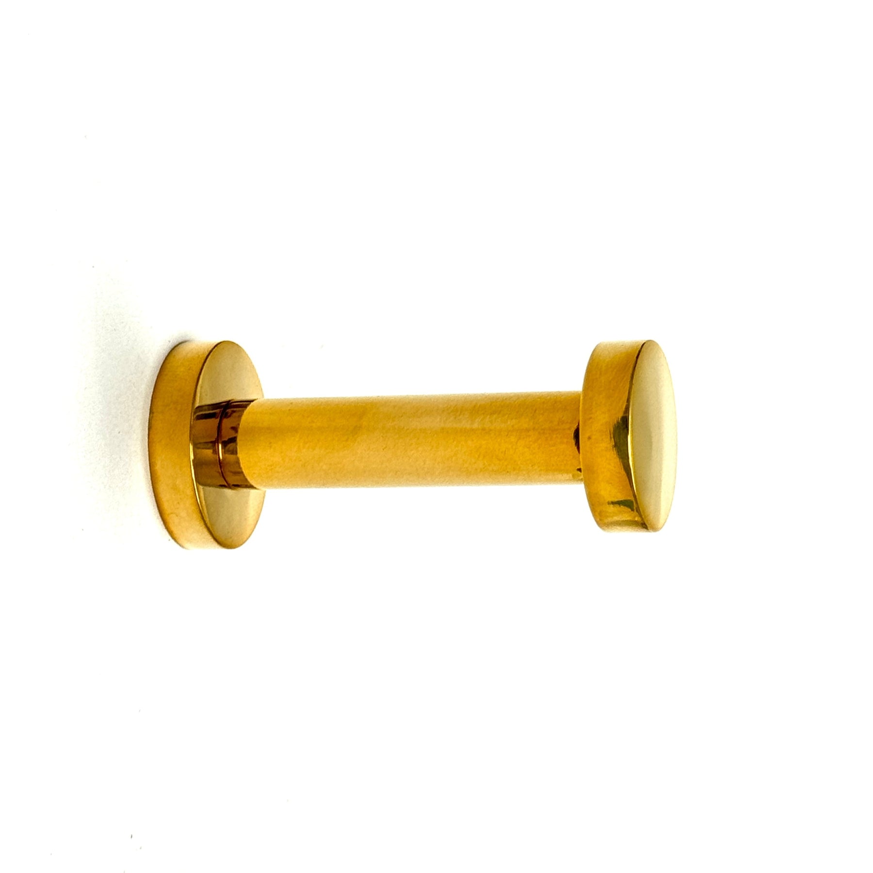 Polished Unlacquered Brass Post Hook | Solid Brass Living Finish Hardware