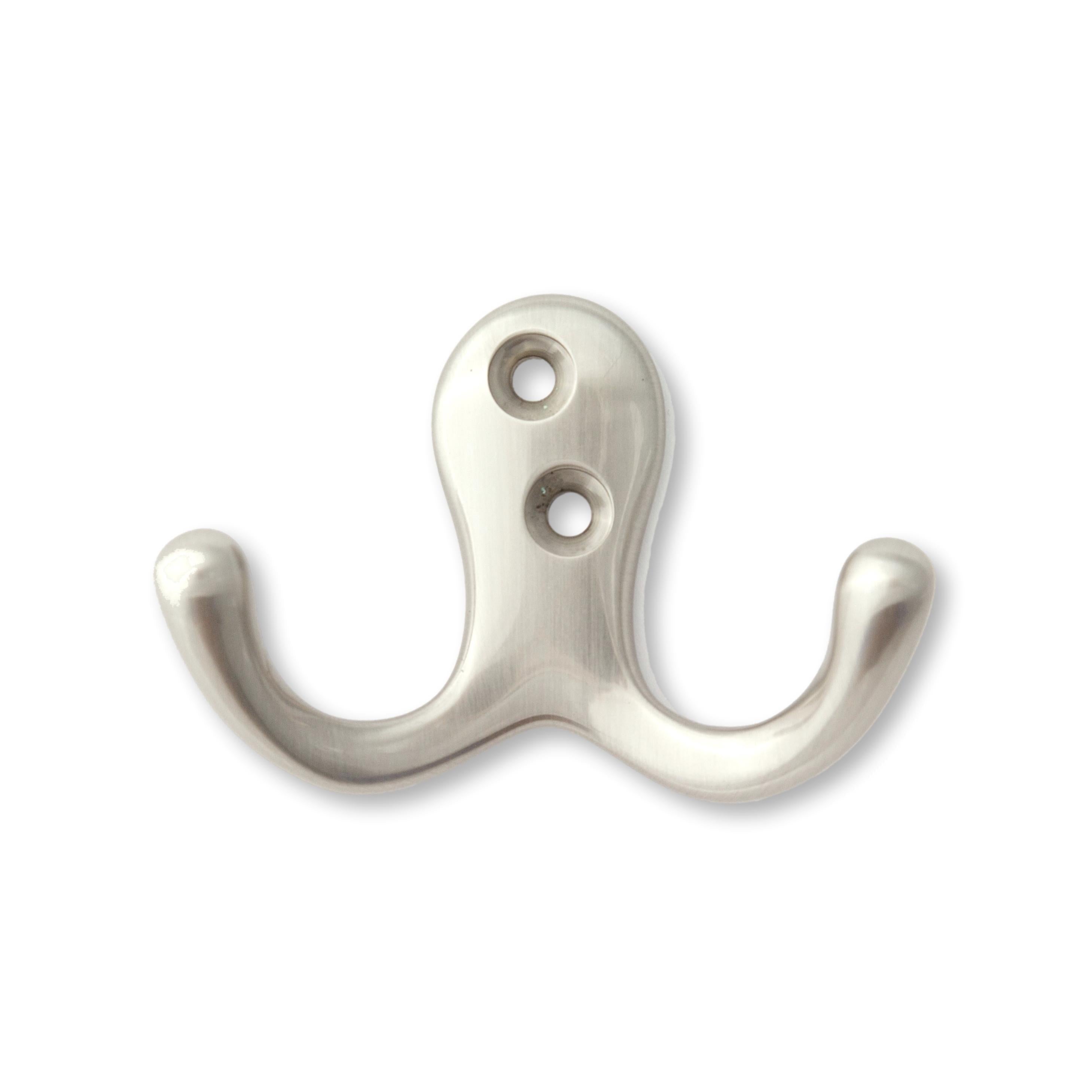 Satin Nickel "Liza" Double Wall Coat and Hat Hook