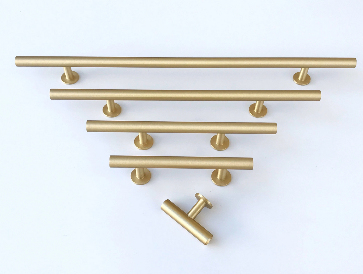 Lew's Hardware Bar Brushed Brass Drawer Pulls Cabinet Handles