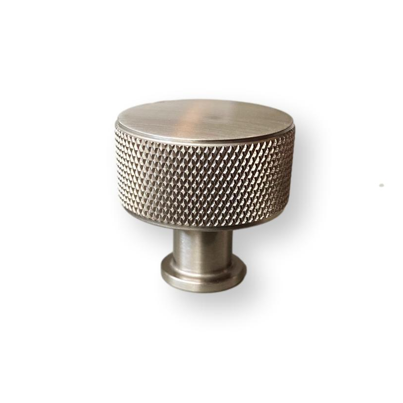 Brushed Nickel Solid "Texture" Knurled Drawer Pulls and Knobs